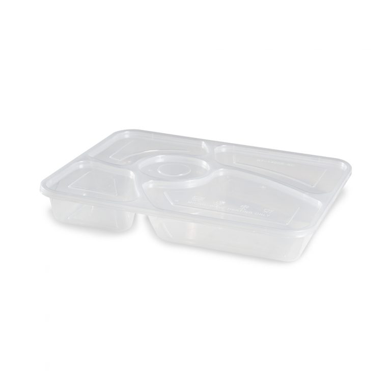 Rectangular 5 compartment container RT-1400S-5C (1400ml) - Felton